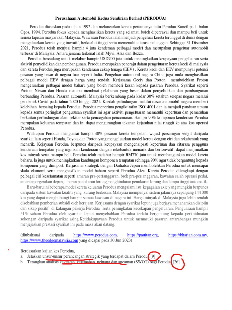 Kajian Kes PP Sem 2 (Perancangan Strategik Dan Swot) | PDF