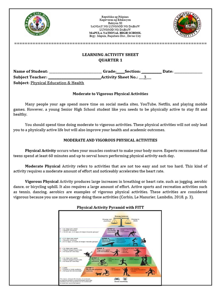 Q1 - Las 3 - Pe11 | PDF | Physical Exercise | Physical Fitness