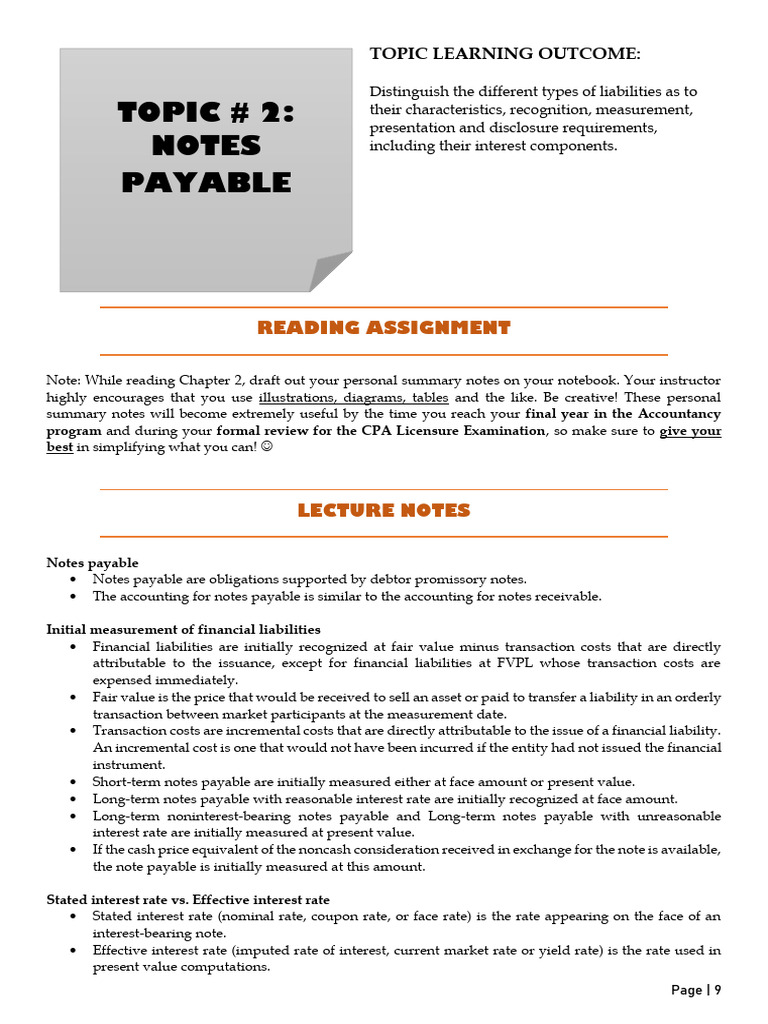 Intermediate Accounting 2 Topic 2 | PDF | Interest | Promissory Note