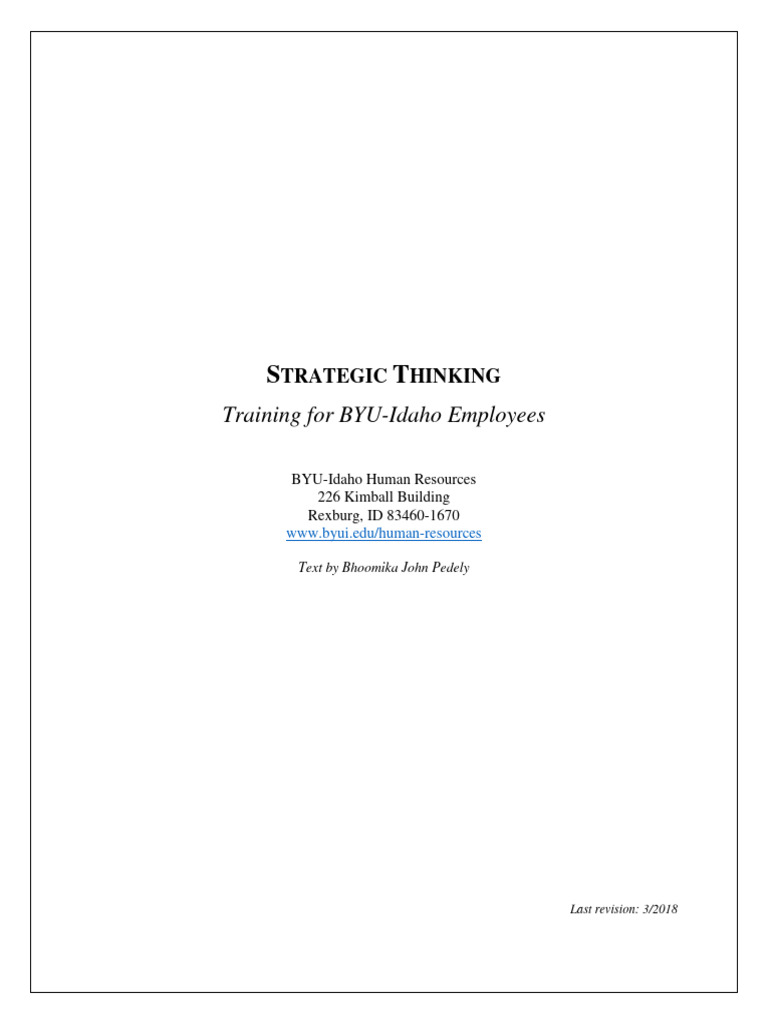 Strategic Thinking Training Guide | PDF