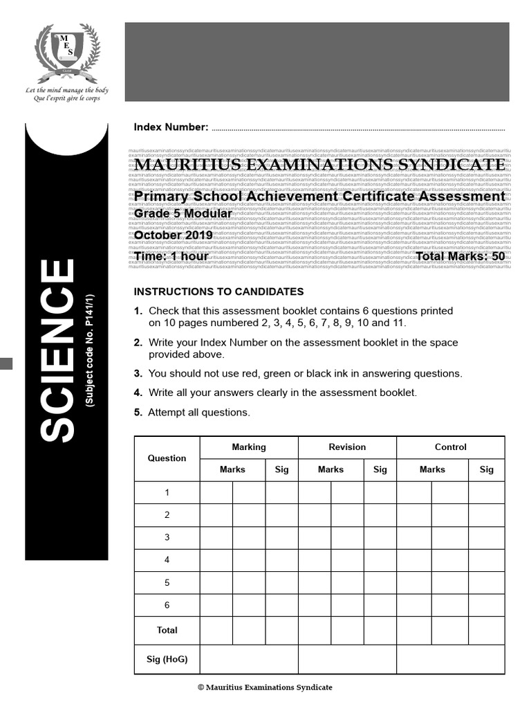 Grade 5 Science Assessment Guide | PDF