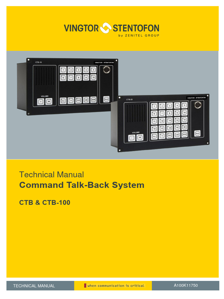 A100K11750 CTB Technical Manual | PDF | Power Supply | Microphone