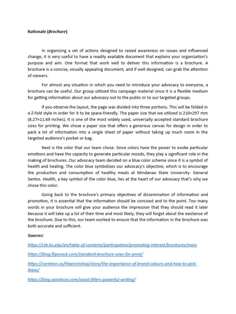 Rationale (Brochure) | Download Free PDF | Information | Paper