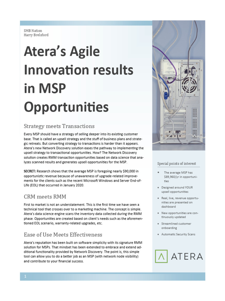 Atera Network Discovery White Paper | PDF | Return On Investment ...