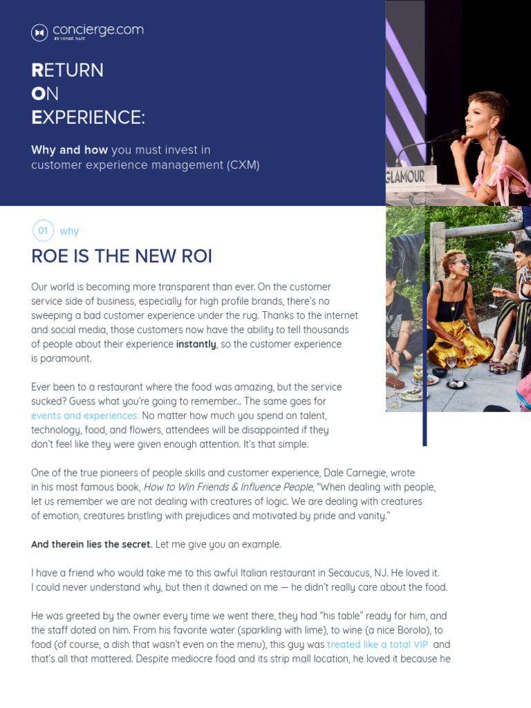 Return On Experience PDF | PDF | Customer Experience | Brand