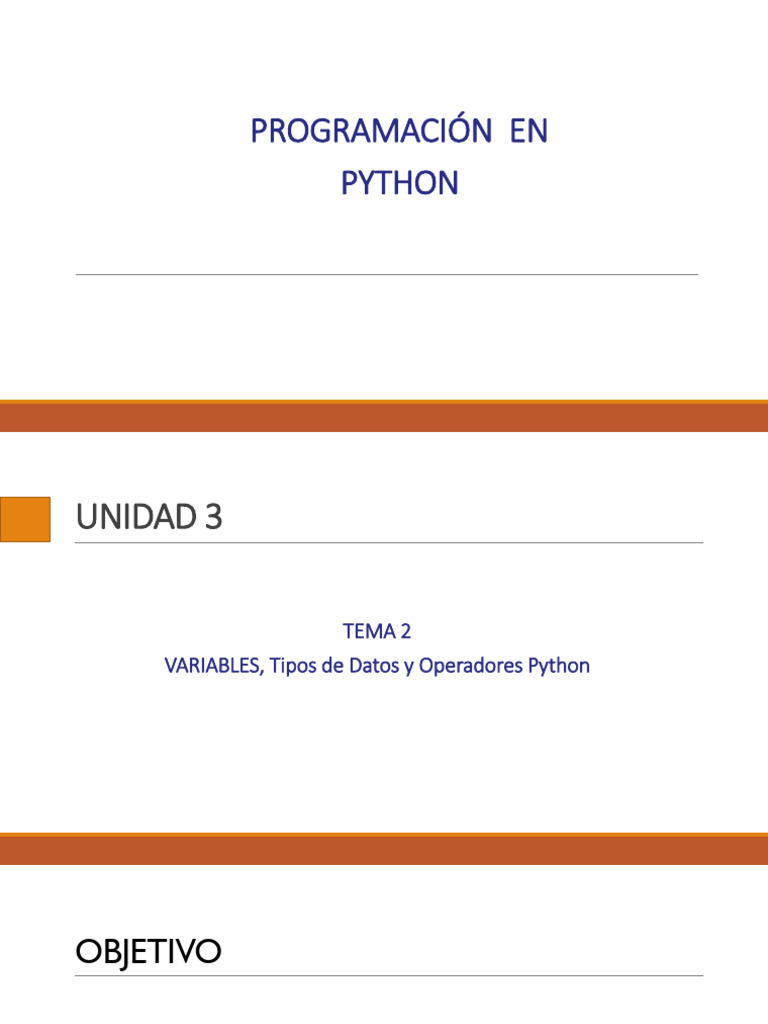 Variables, Tipos de Datos y Operadores en Python | Descargar gratis PDF | Programa de ...