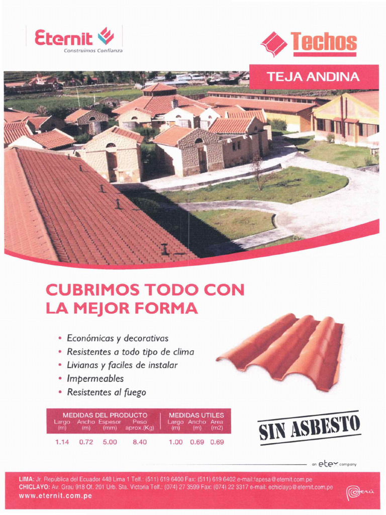 Ficha Tecnica Teja | PDF