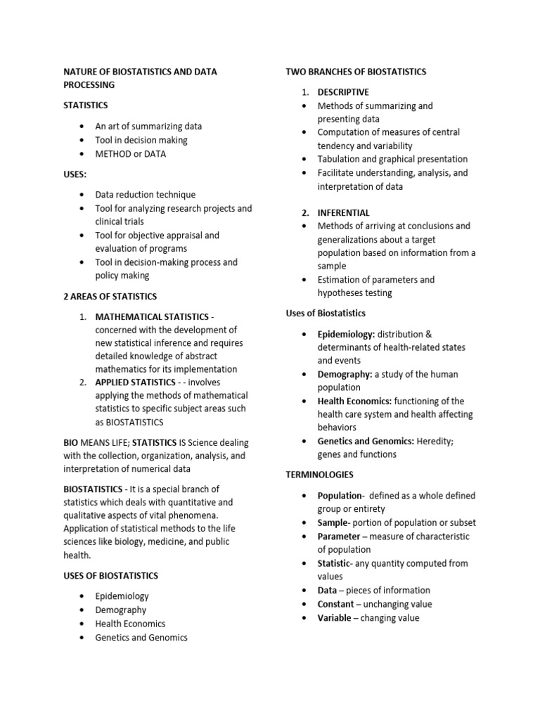 Biostat Lab and Lec Prelims | PDF | Statistics | Biostatistics