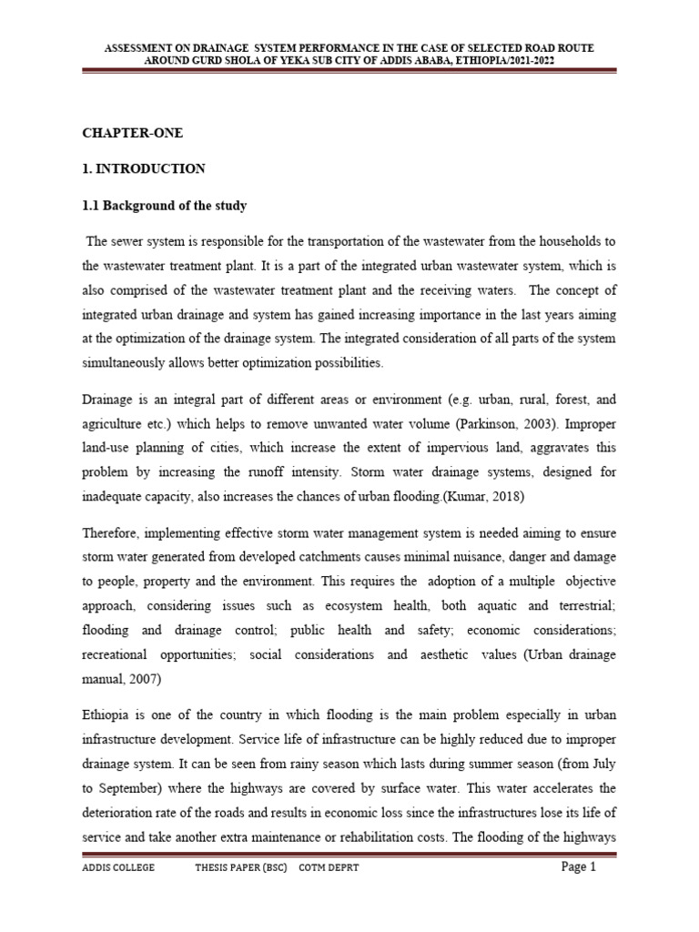 11 Aa Last Finished Alemayehu Water Thesis | PDF | Surface Runoff | Stormwater