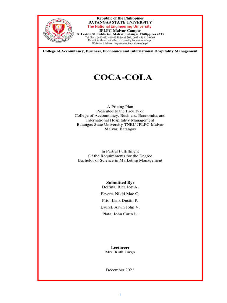 Cocacolacompany Final | PDF | The Coca Cola Company | Coca Cola