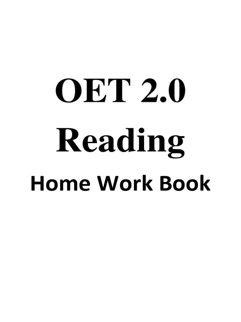 Oet 2.0 Reading Home Work Book | Download Free PDF | Attention Deficit ...