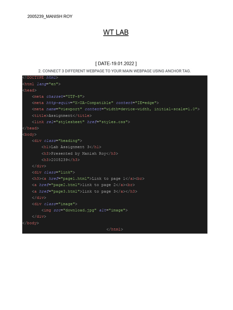 WT Lab: (DATE-19.01.2022) | PDF | Hypertext | Web Development