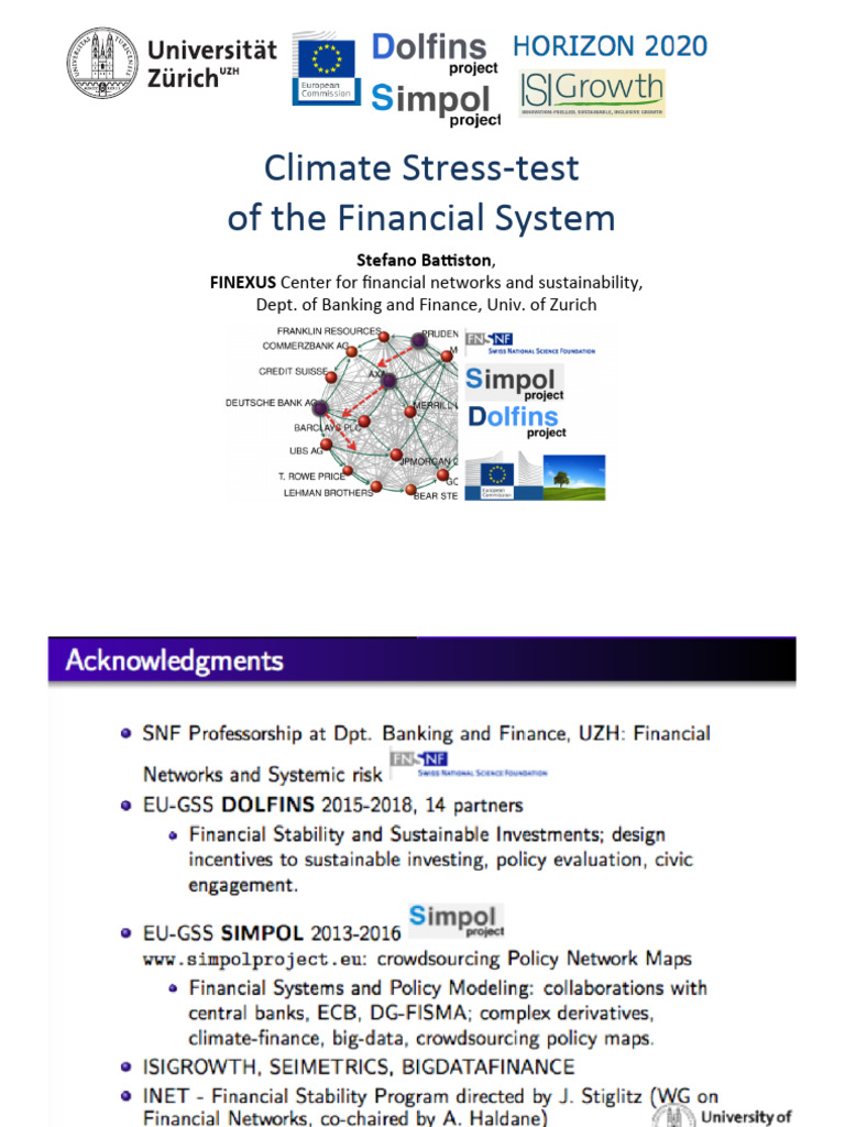 A Climate Stress Test of The Financial System Presentation Slides | PDF ...