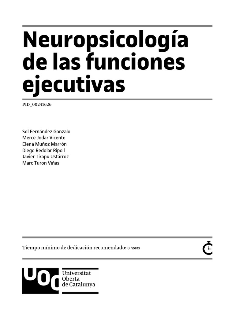 Neuropsicologia De Las Funciones Ejecutivas Pdf Corteza Cerebral