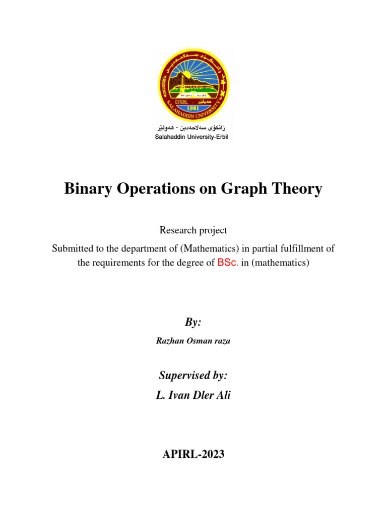 Binary Operations in Graph Theory | PDF | Vertex (Graph Theory ...