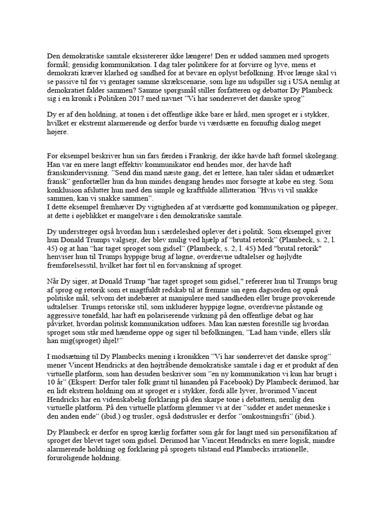 Demokratiske Samtale I Dag | PDF