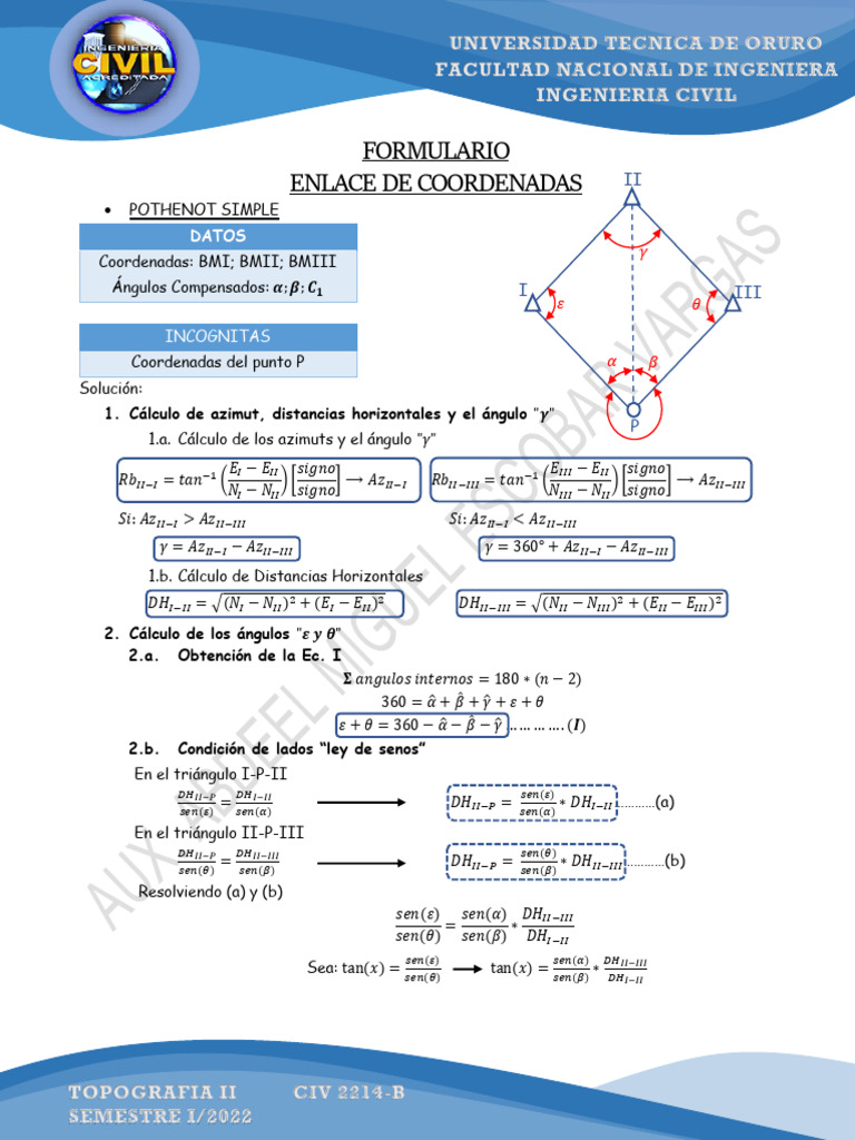 Formulario Enlace de Coordenadas | PDF