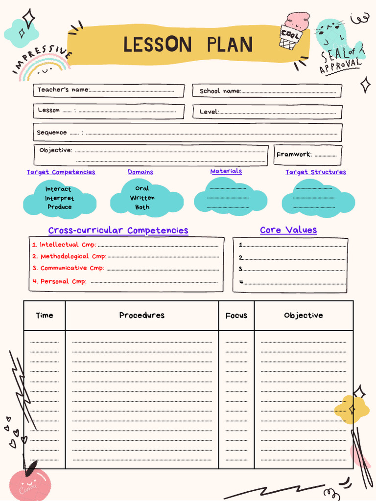 Blank Hand Drawn Lesson Plan | PDF | Human Communication