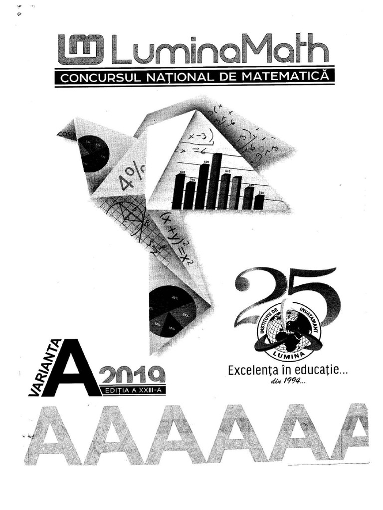 Subiecte Concurs Lumina Math 2019 | PDF