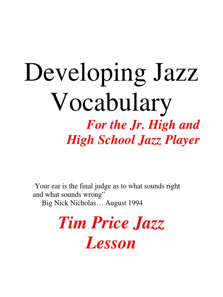 Developing Jazz Vocabulary | PDF | Art