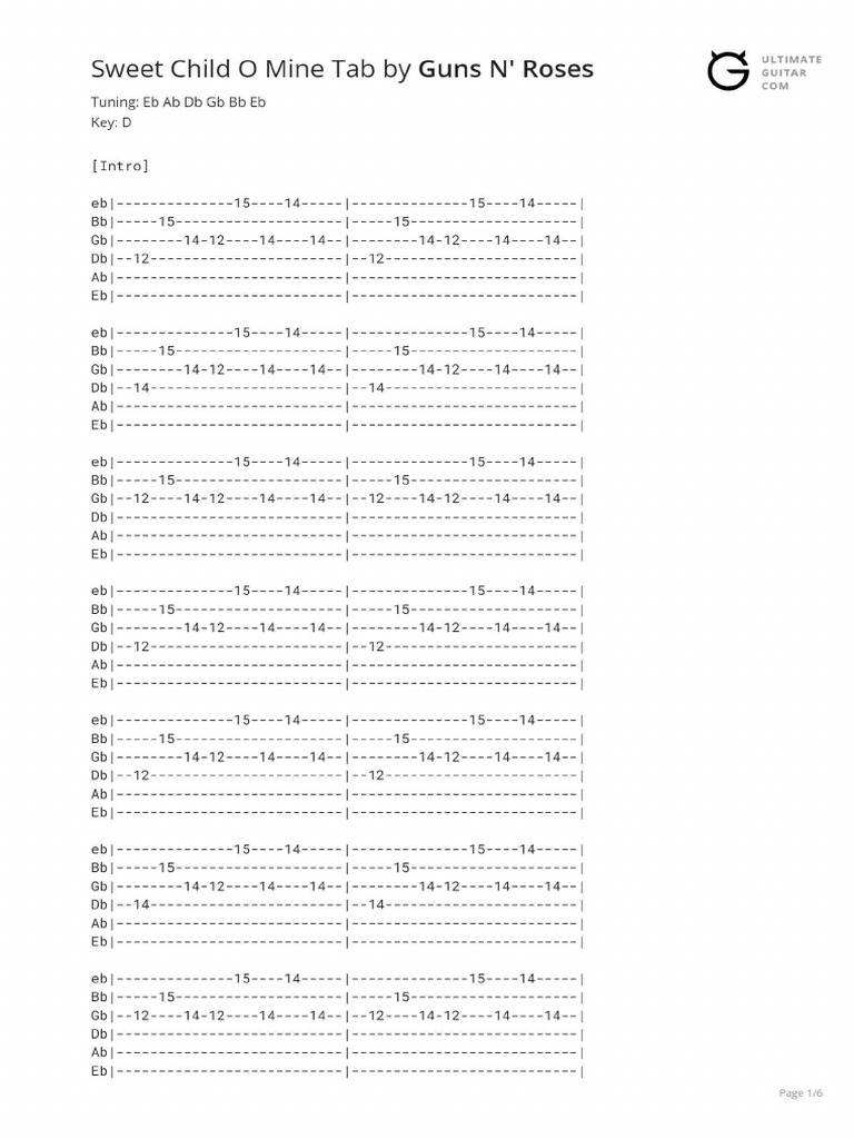 Sweet Child o Mine Tab | PDF