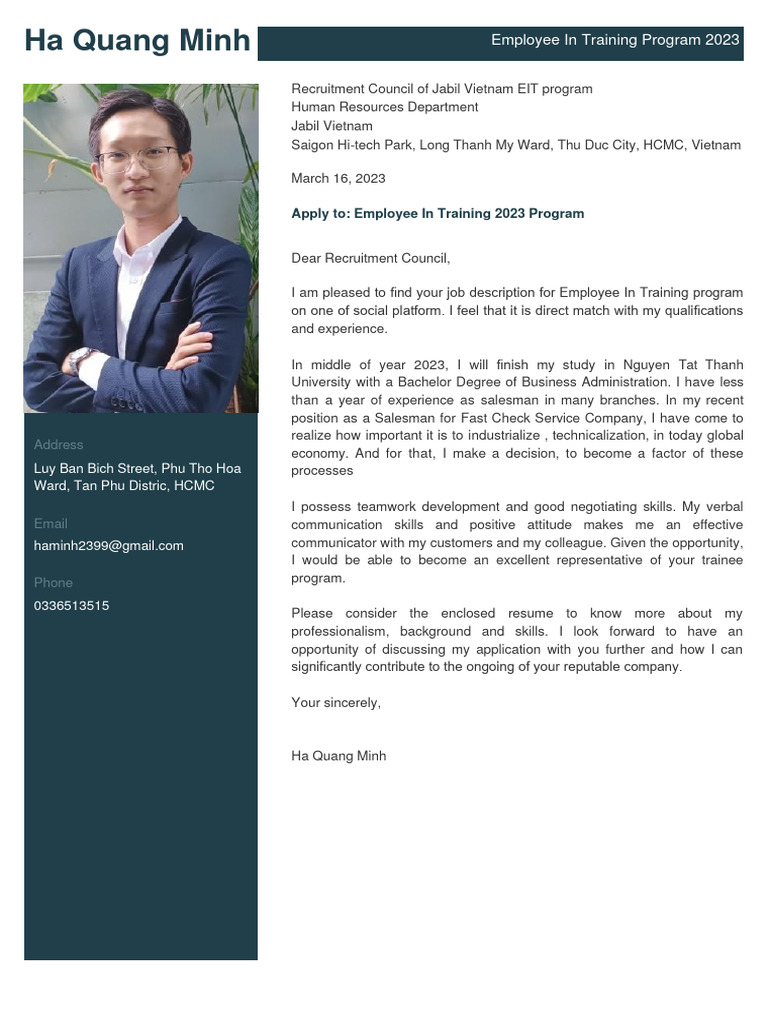 Ha Quang Minh - EIT Planner | PDF | Ho Chi Minh City | Vietnam