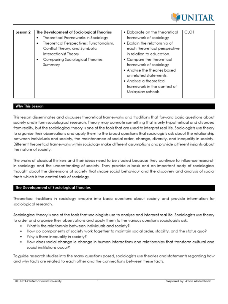 Lesson 2 | PDF | Sociology | Theory