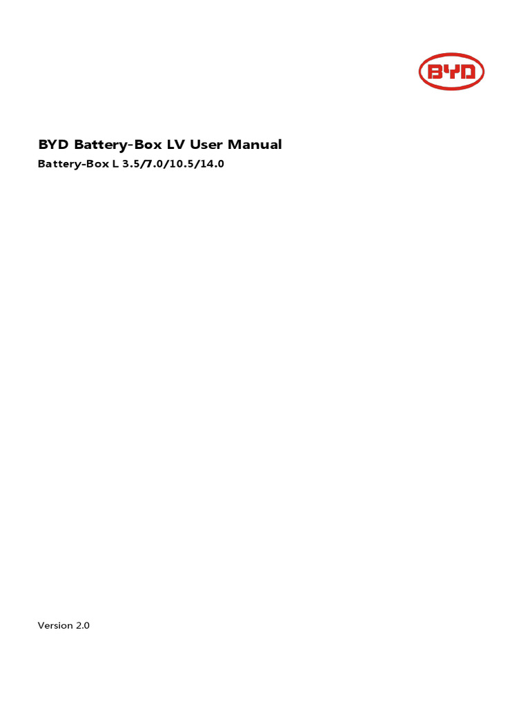 BYD Battery Box LV User Manual V20 | PDF | Rechargeable Battery | Wi Fi