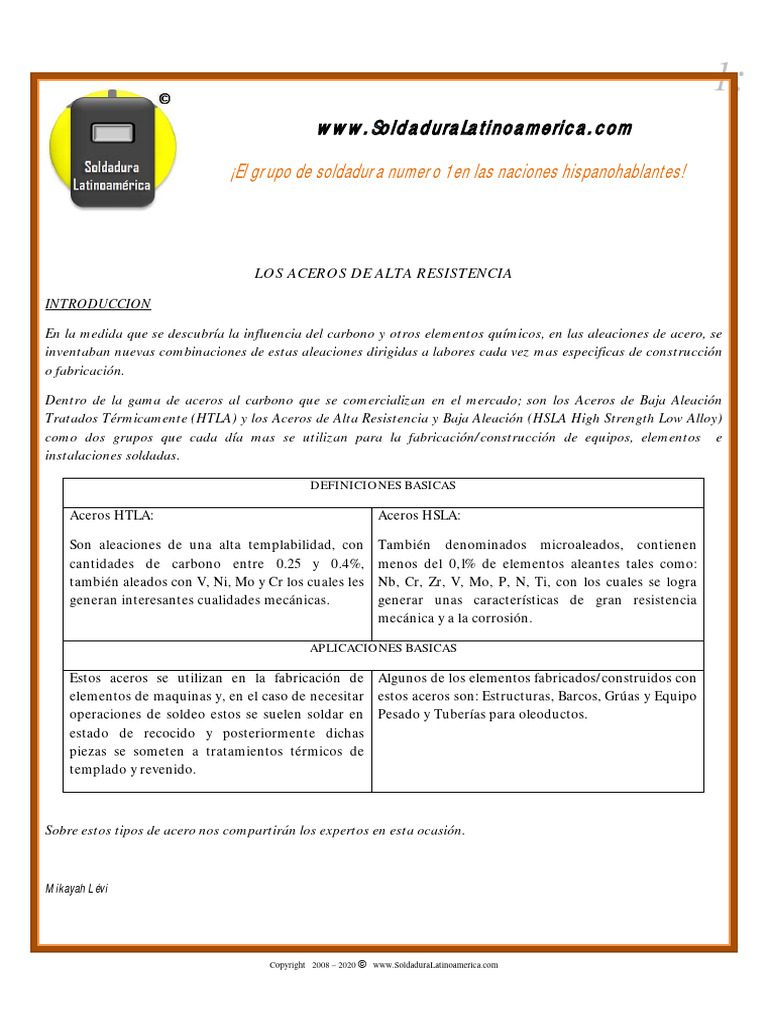 Aceros de Baja Aleacion y Alta Resistencia, HTLA, HSLA | PDF