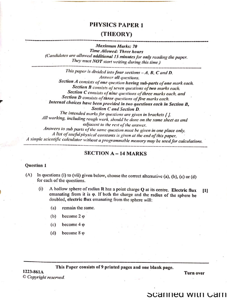 Isc Physics 2023 | PDF