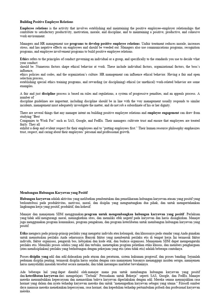 Building Positive Employee Relations | PDF | Employment | Disciplines