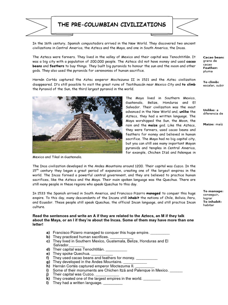 Pre-Columbian Civilizations Overview | PDF | Maya Civilization | Inca ...