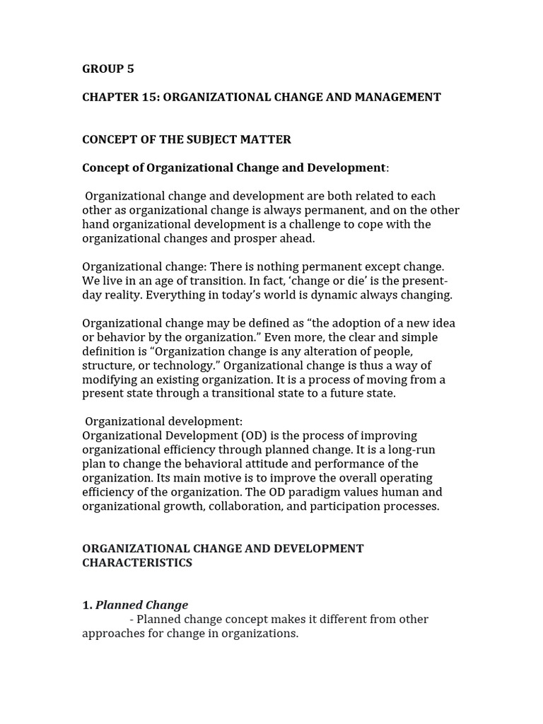 Organizational Change and Development Insights | PDF | Organization ...