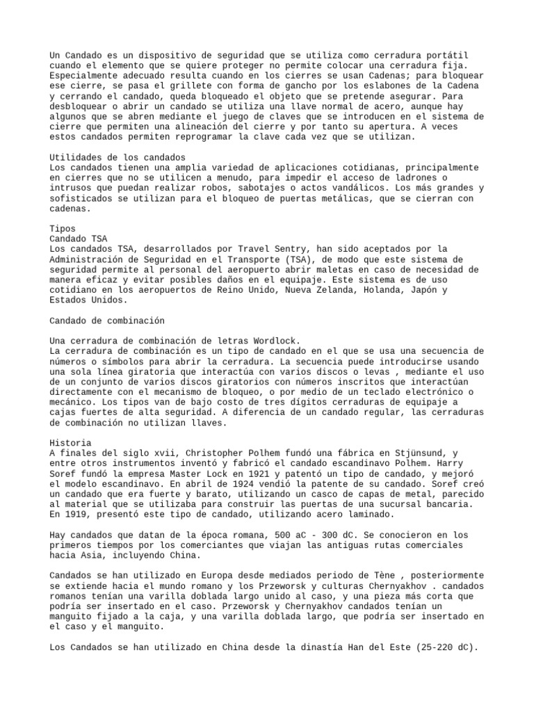 Candado | PDF