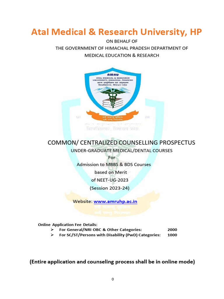 Mbbs Prospectus For 2023 2024 Website PDF | PDF | Dental Degree ...