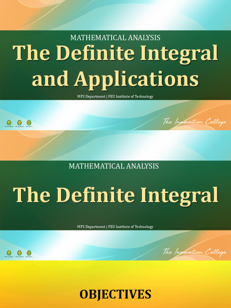 MPPT8 The Definite Integral and Applications | PDF | Integral | Calculus