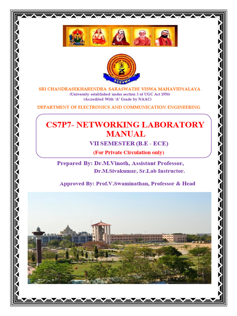 Dr.M.vinoth Computer Networks Lab | PDF | Computer Network | Network Switch