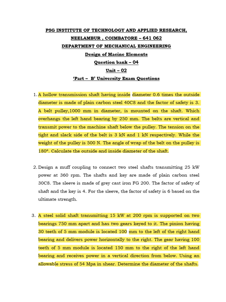 Dme 2 | PDF | Belt (Mechanical) | Stress (Mechanics)