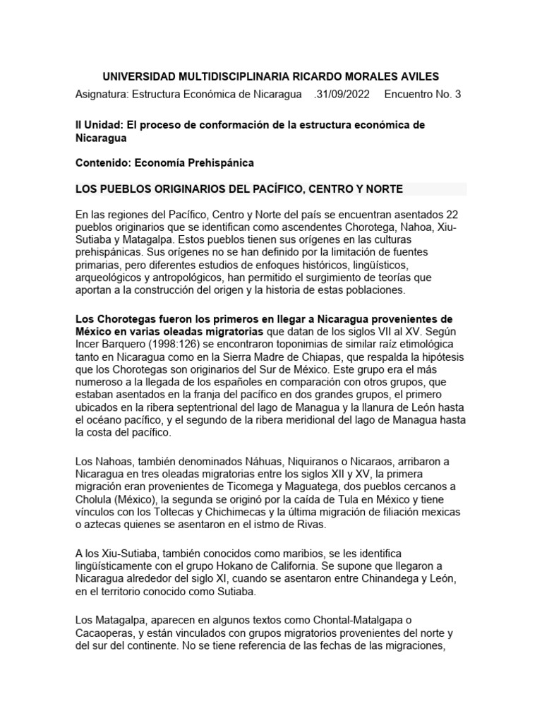 Clase 3 Estruc. Econ. de Nic. UMRMA | PDF | Colonialismo | Colonización europea de las Américas