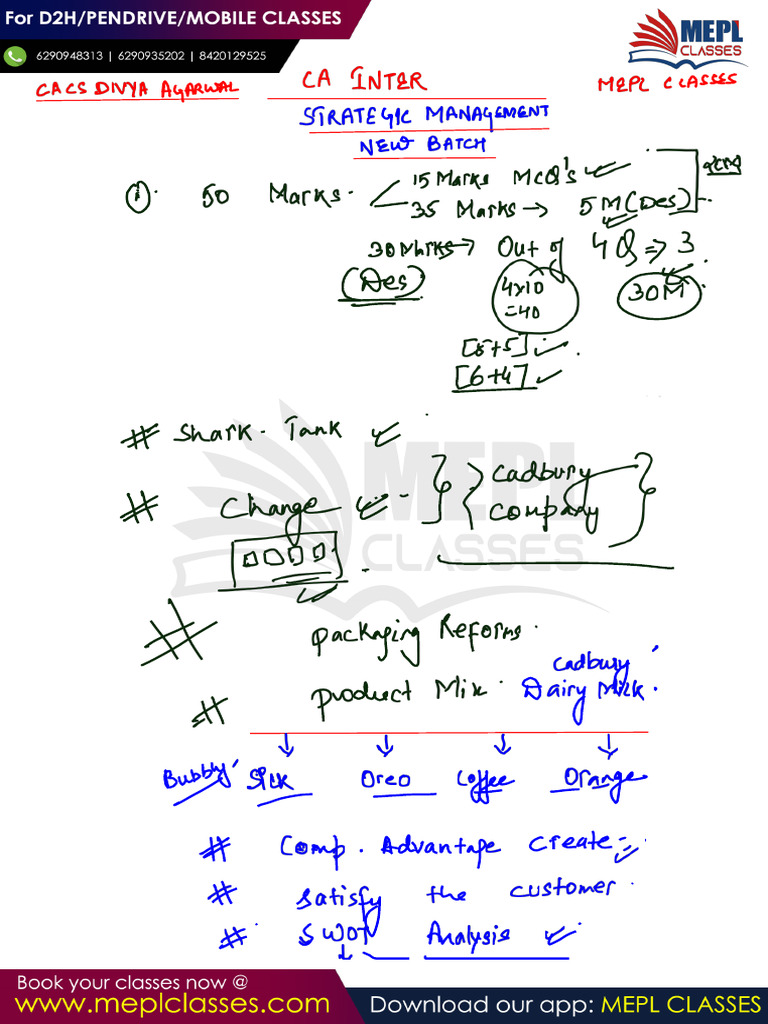 CA Inter - SM - Class Notes Mepl | PDF