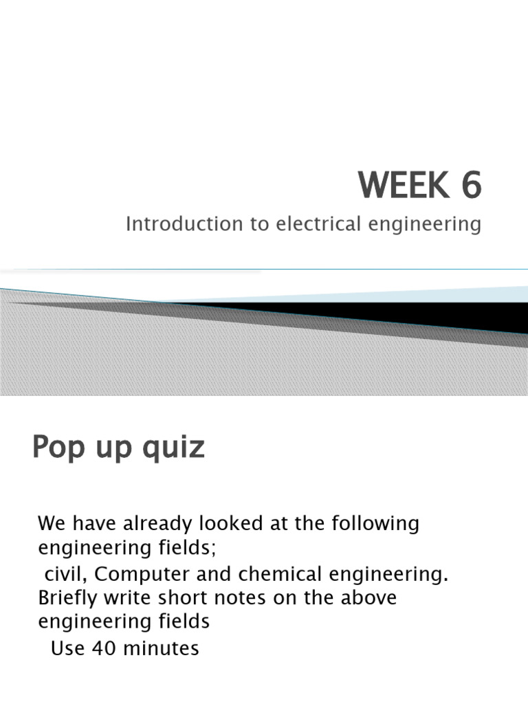Week 6 Electrical Engineering | PDF | Electrical Engineering | Engineering