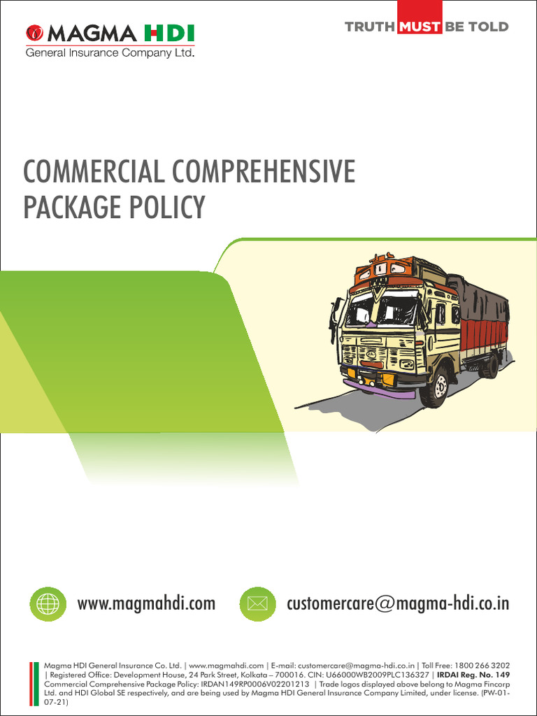 Policy Wordings - Commercial Vehicle Package | PDF | Insurance | Indemnity