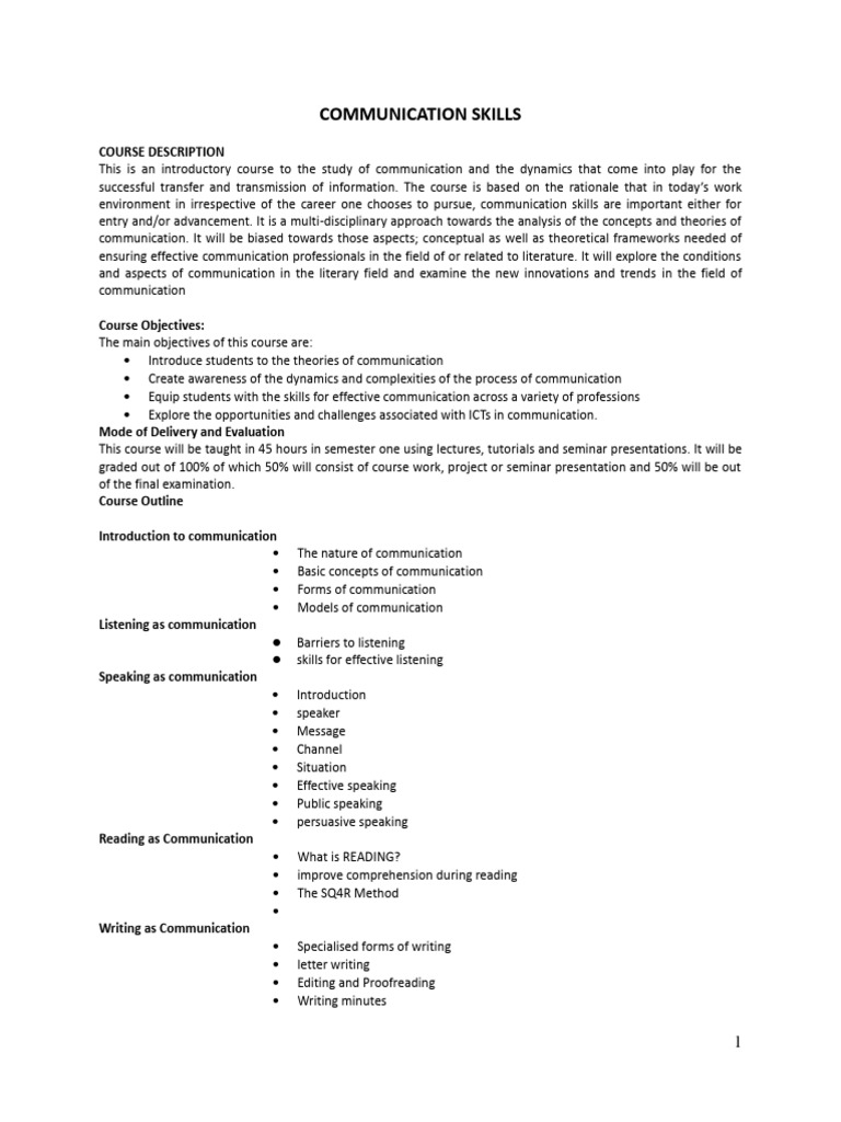 Communication Skills Module | Download Free PDF | Communication | Code