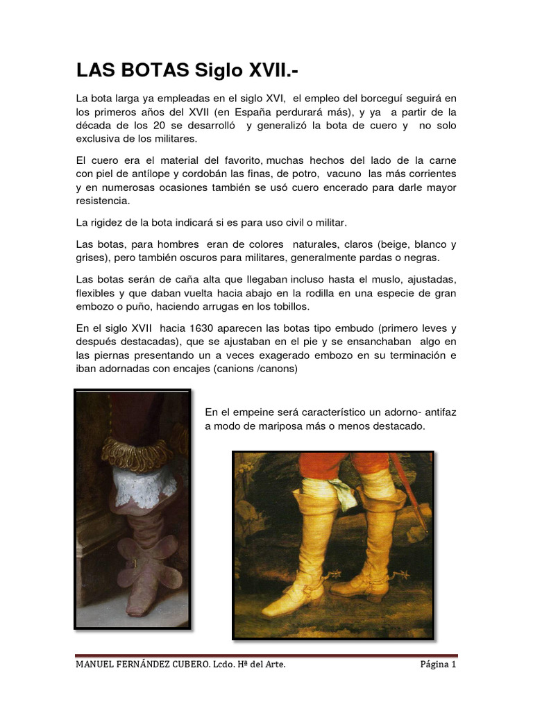 Las Botas Siglo Xvii | PDF | Bota | Ropa