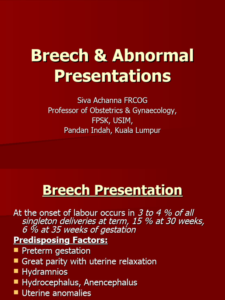 Eech & Abnormal Presentations | PDF | Childbirth | Human Pregnancy