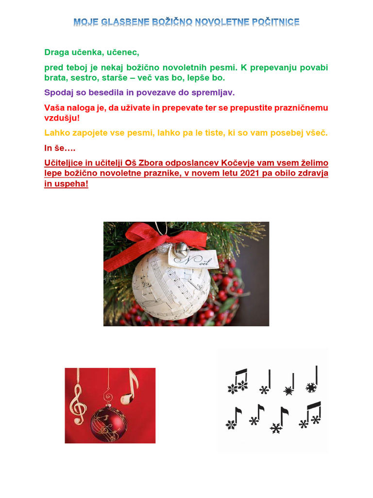 Božične Pesmi - Besedila | PDF