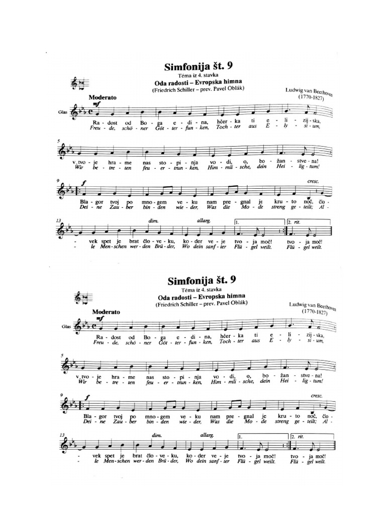 Beethoven Oda Radosti | PDF