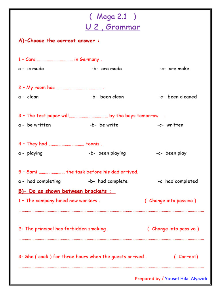 Mega 2.1 U 2 ( Grammar ) | PDF