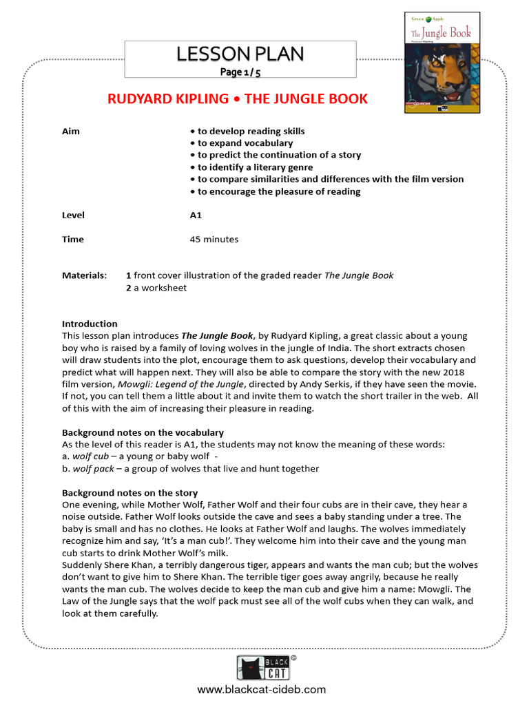 The Jungle Book Lesson Plan | Download Free PDF | The Jungle Book | Mowgli