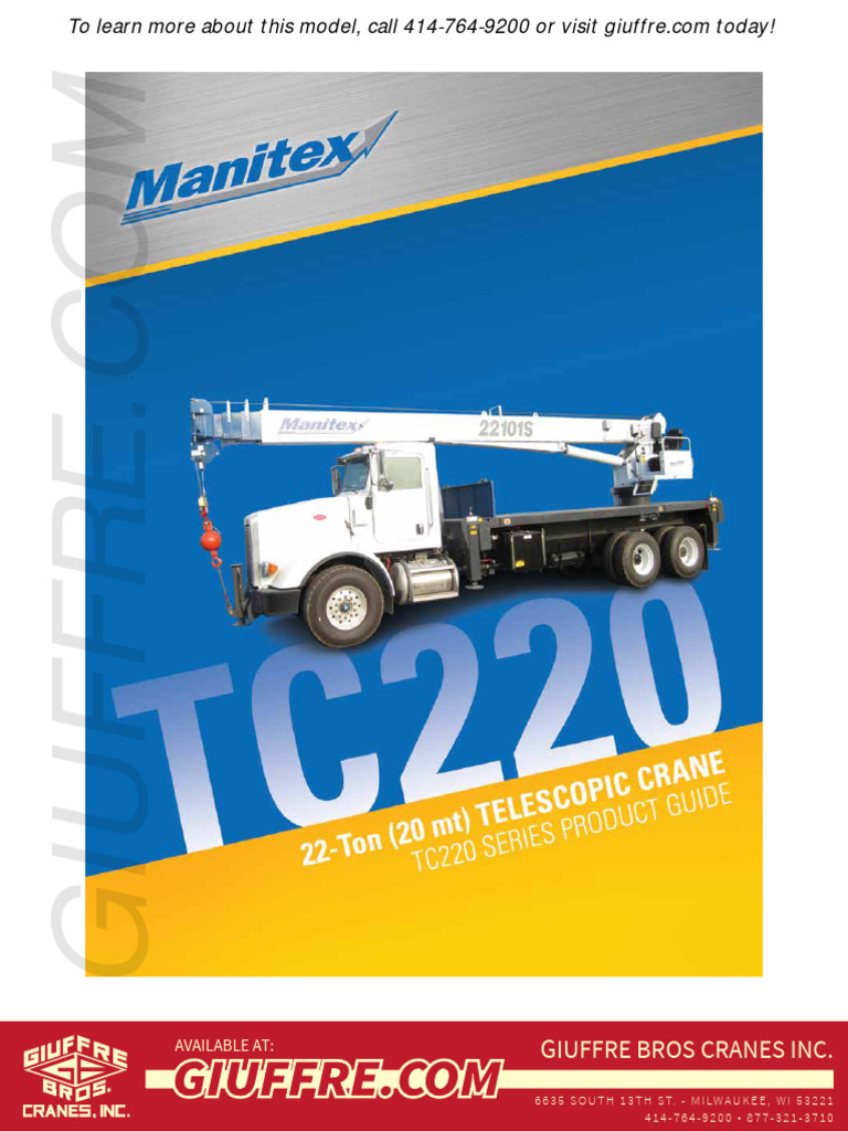 Manitex 2277S Loadchart | PDF | Crane (Machine) | Manufactured Goods